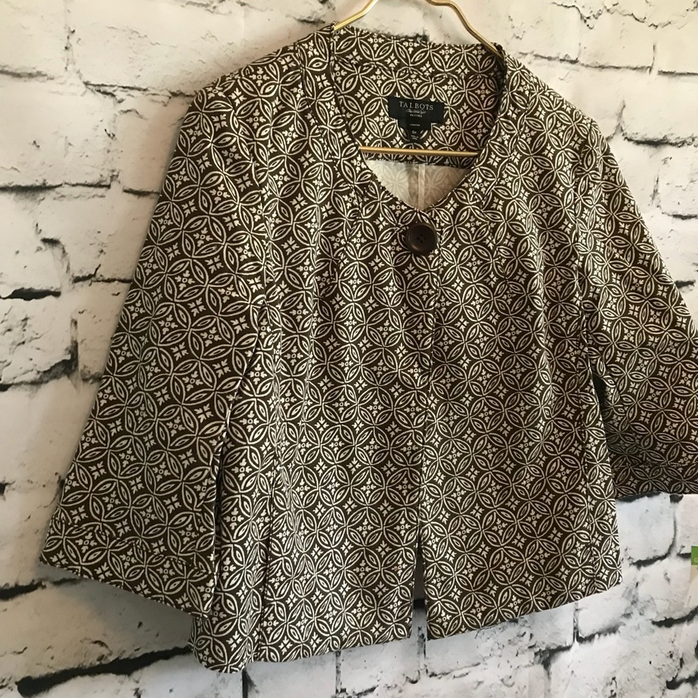 Talbots One Button Pancho Jacket - Gem